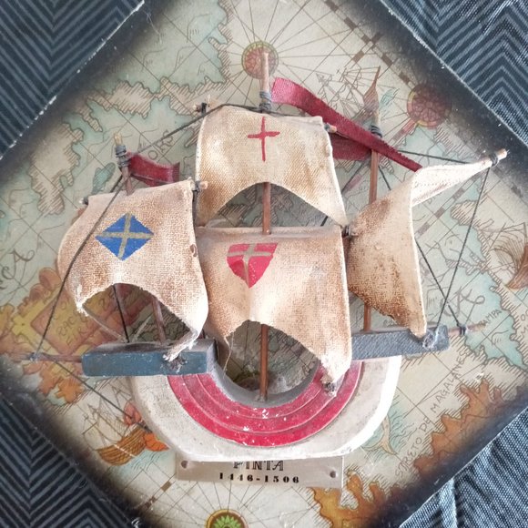 Art | Mid Century Wood Wall Plaques Nina Pinta And Santa Maria Ships ...